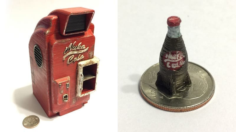 Nuka-Cola vending machine from Fallout 3D printed at a tiny scale ...